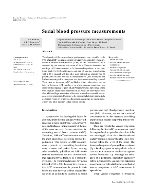 (PDF) Serial blood pressure measurements