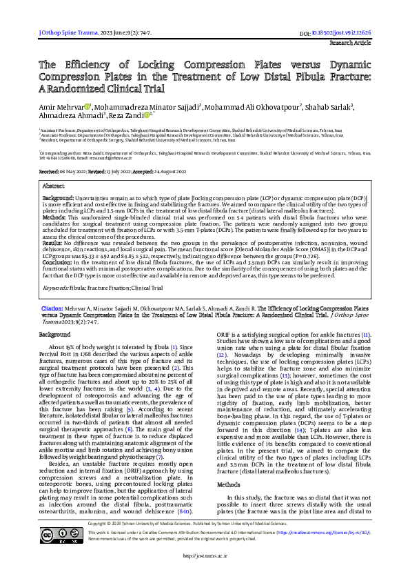 (PDF) The Efficiency of Locking Compression Plates versus Dynamic ...