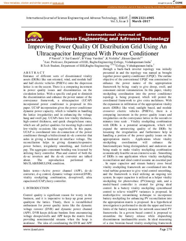 (PDF) Improving Power Quality Of Distribution Grid Using An Ultracapacitor Integrated With Power ...