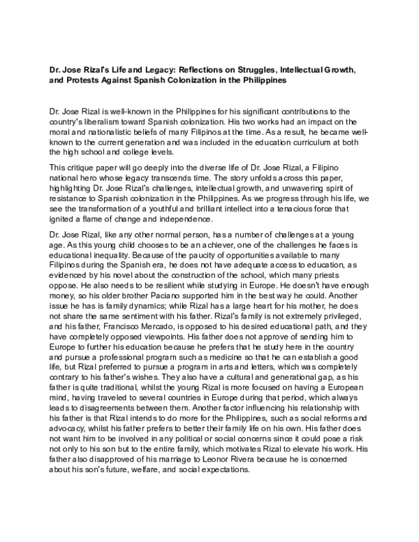 (DOC) RIZAL ACTIVITY