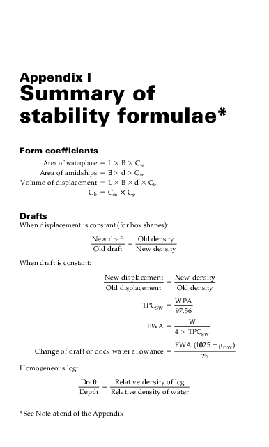(PDF) Summary of stability formula