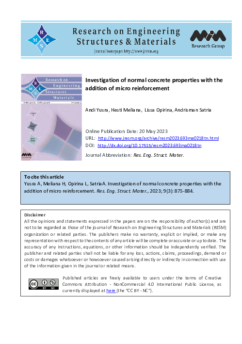 (PDF) Investigation of normal concrete properties with the addition of micro reinforcement