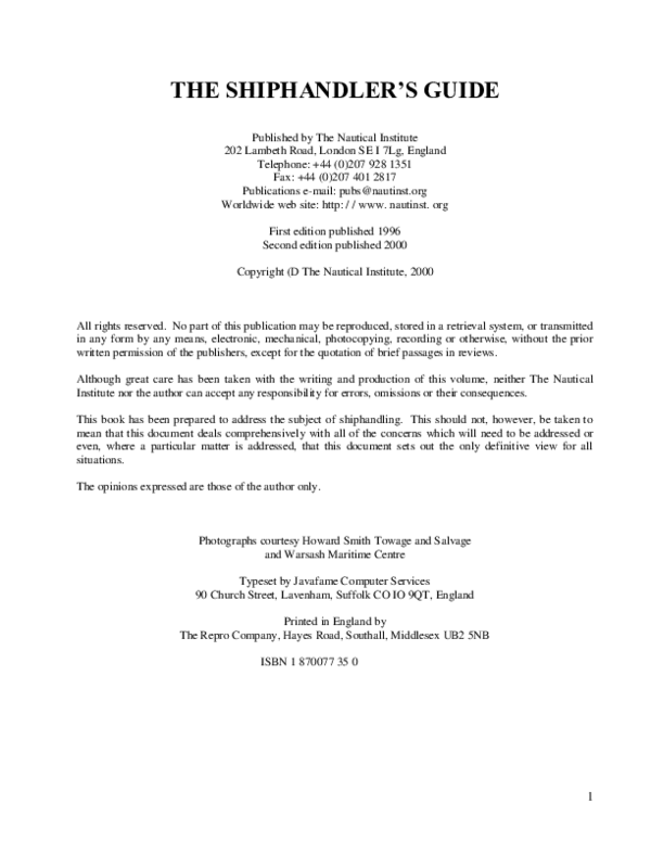 (PDF) THE SHIPHANDLER'S GUIDE