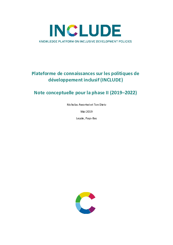 (PDF) Plateforme de connaissances sur les politiques de développement inclusif (INCLUDE) : note ...