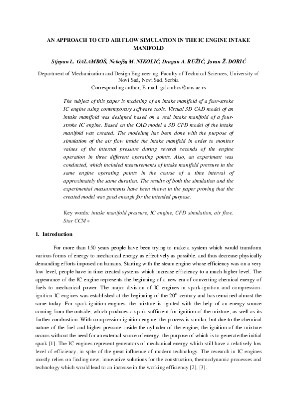 (PDF) An approach to computational fluid dynamic air-flow simulation in the internal combustion ...