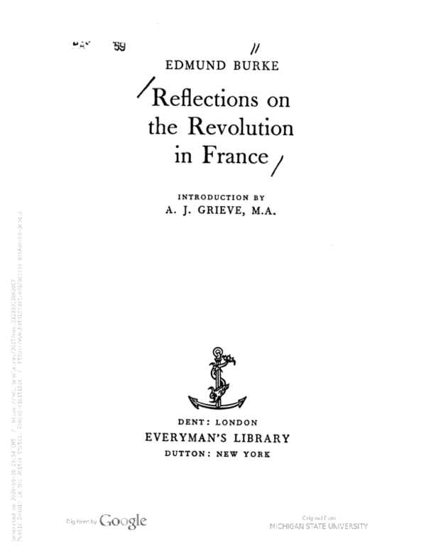 (PDF) Reflections on the Revolution in France