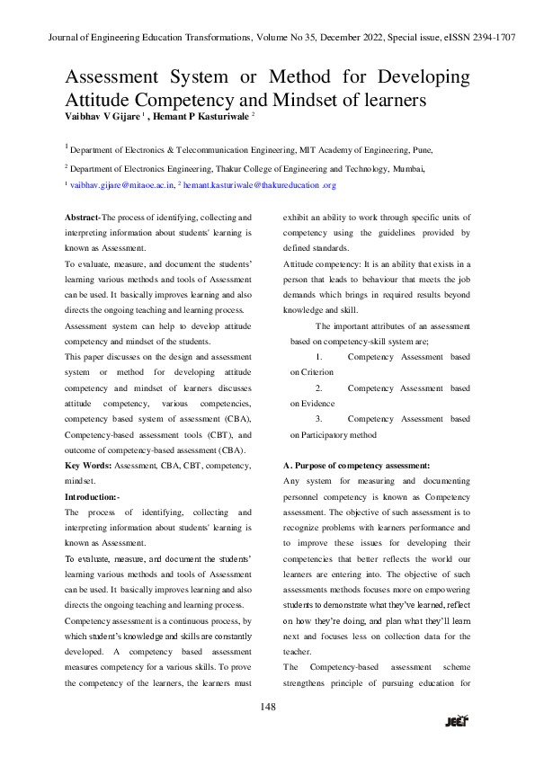 (PDF) Assessment System or Method for Developing Attitude Competency ...