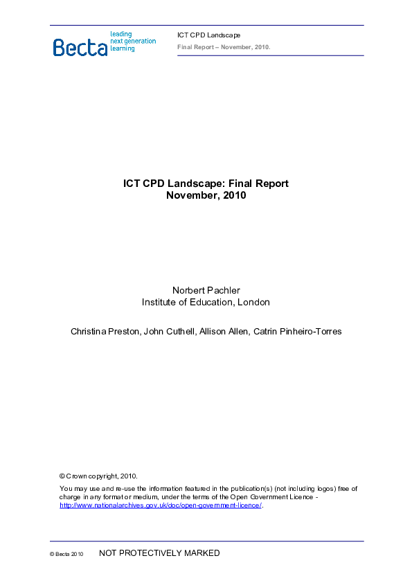 (DOC) ICT CPD Landscape: final report