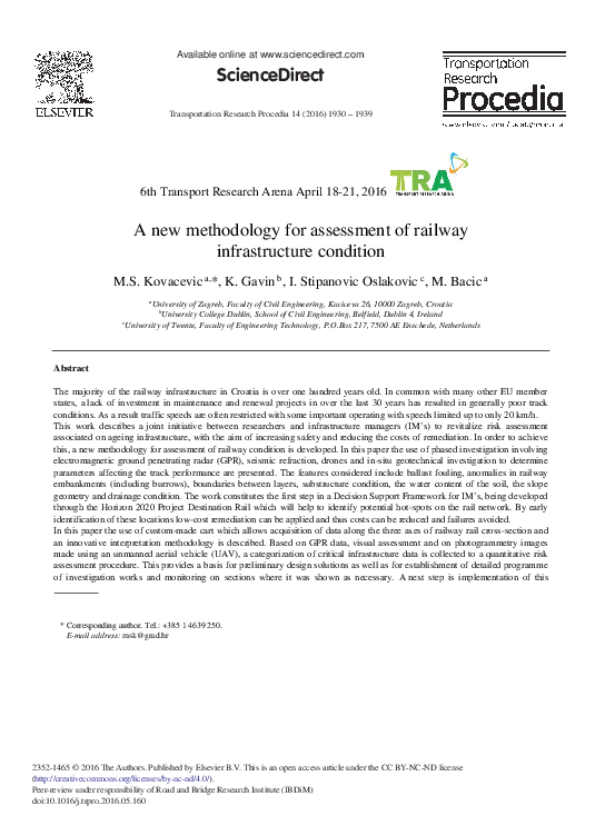 (PDF) A New Methodology for Assessment of Railway Infrastructure Condition
