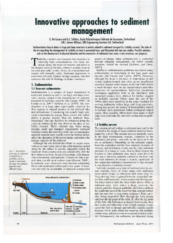 (PDF) Innovative approaches to sediment management
