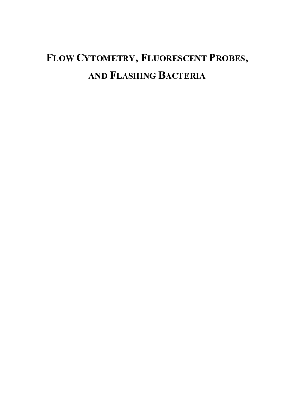 (PDF) Flow cytometry, fluorescent probes and flashing bacteria
