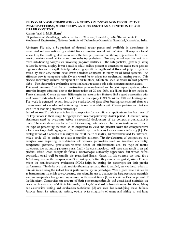 (PDF) Epoxy - Fly Ash Composites - a Study on C-Scan Non Destructive ...