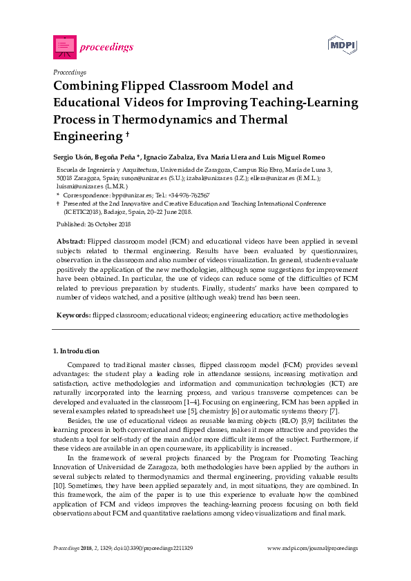 (PDF) Combining Flipped Classroom Model and Educational Videos for ...