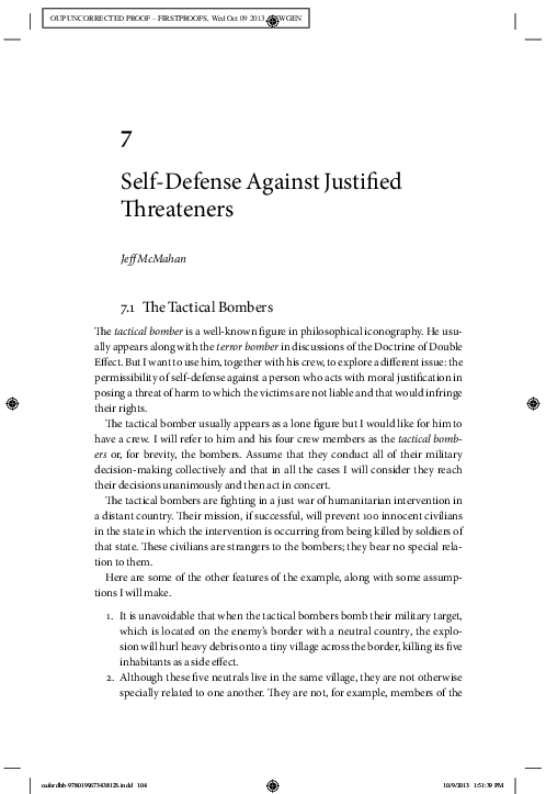(PDF) Self-Defense Against Justified Threateners