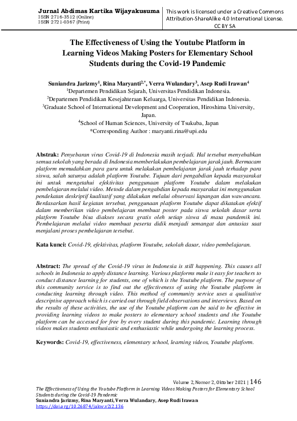 (PDF) The Effectiveness of Using the Youtube Platform in Learning Videos Making Posters for ...