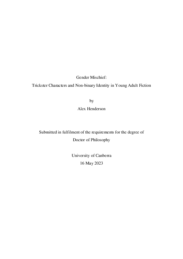 (PDF) Gender Mischief: Trickster characters and non-binary identity in ...