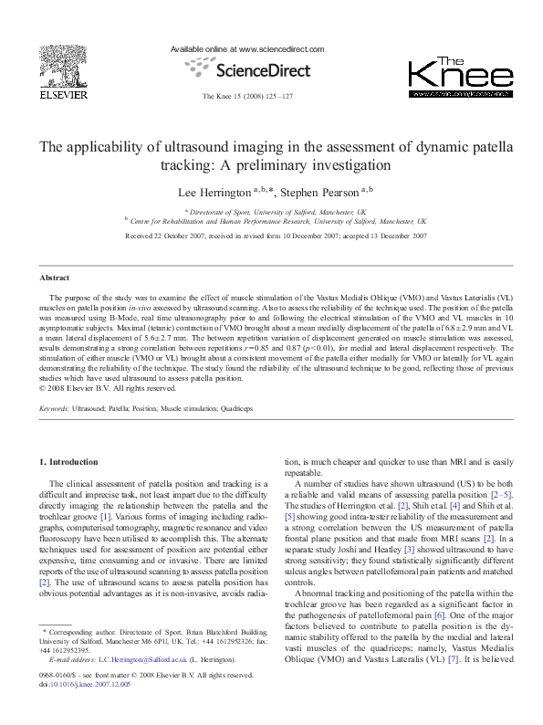 (PDF) The applicability of ultrasound imaging in the assessment of ...