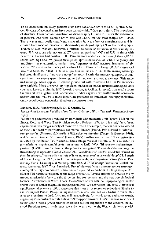 (PDF) The lack of construct validity of the stroop color and word test ...