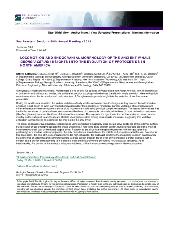 (PDF) Locomotion and Endocranial Morphology of the Ancient Whale ...
