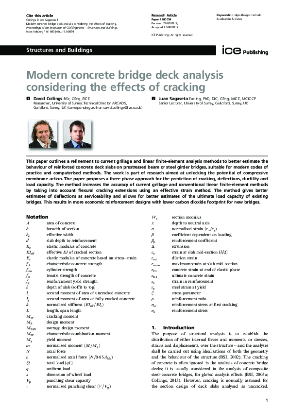 (PDF) Modern concrete bridge deck analysis considering the effects of cracking