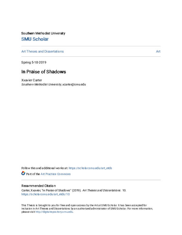 (PDF) In Praise of Shadows