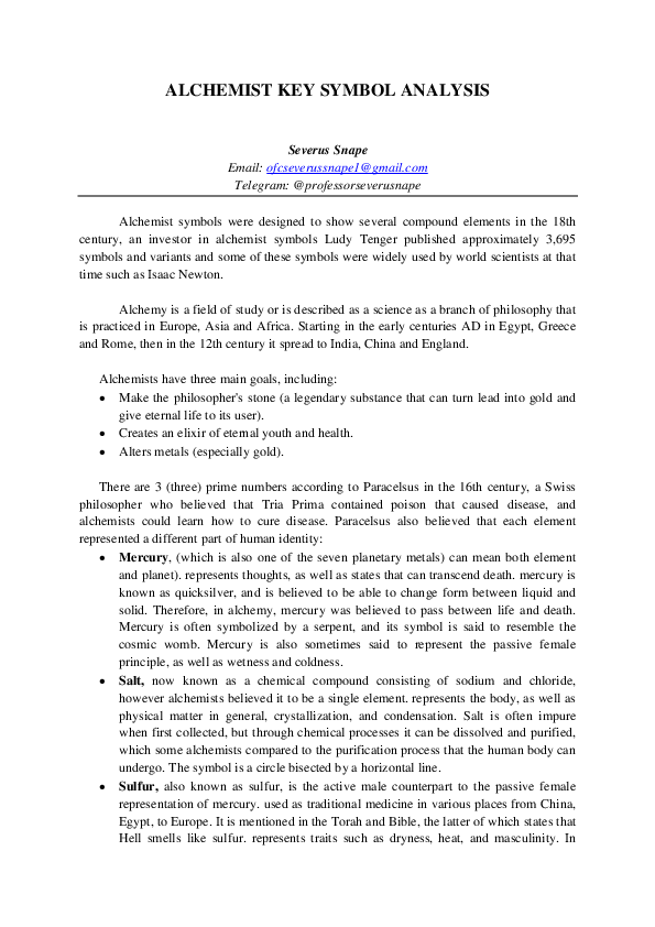 (PDF) ALCHEMIST KEY SYMBOL ANALYSIS