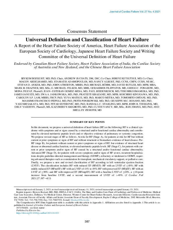(PDF) Universal Definition and Classification of Heart Failure (PDF) Universal Definition and Classification of Heart Failure