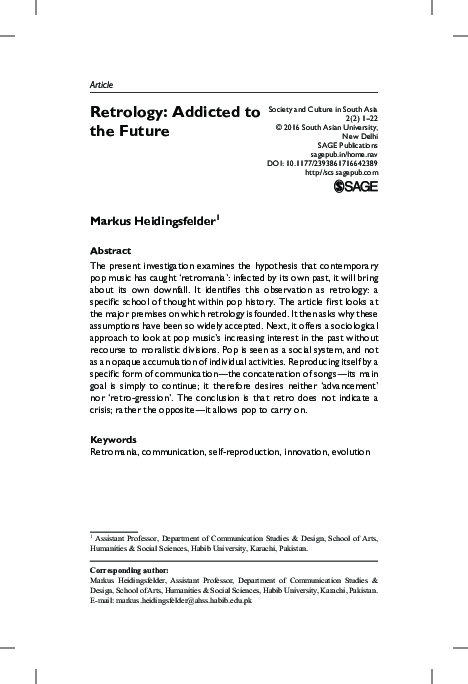 (PDF) Retrology: Addicted to the Future | Markus Heidingsfelder ...