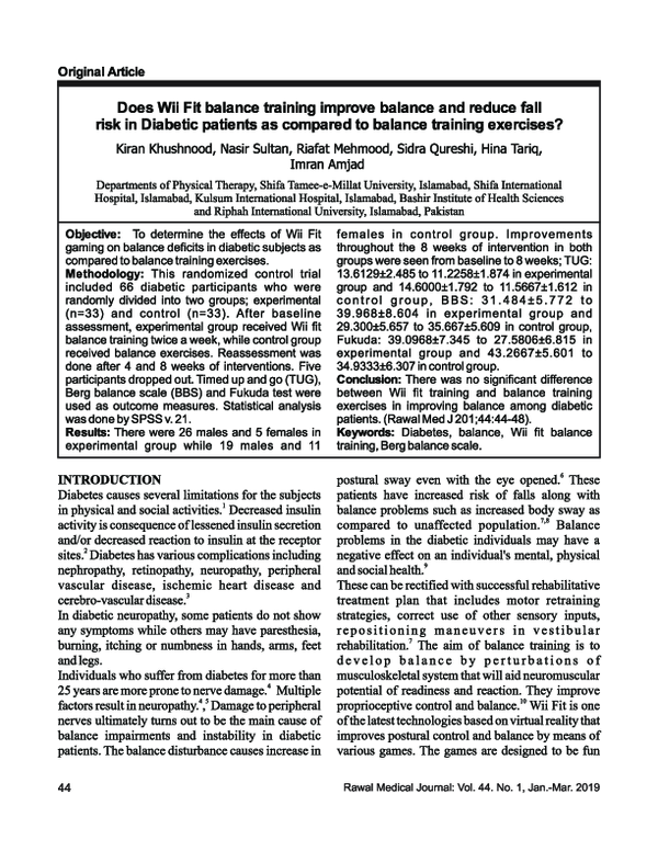 (PDF) Does Wii Fit balance training improve balance and reduce fall ...