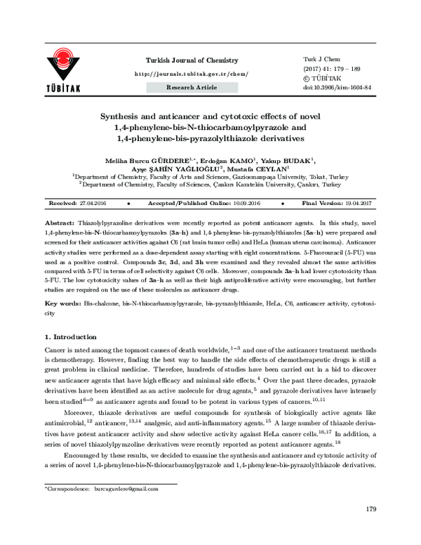 (PDF) Synthesis and anticancer and cytotoxic effects of novel 1,4-phenylene-bis-N ...
