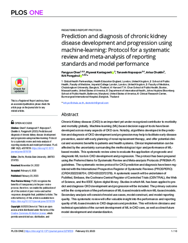 (PDF) Prediction and diagnosis of chronic kidney disease development ...