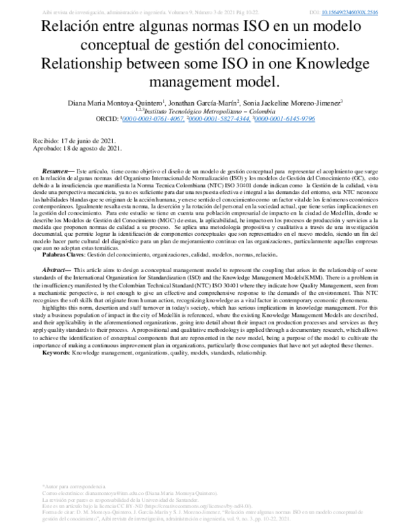 (PDF) Relación entre algunas normas ISO en un modelo conceptual de ...