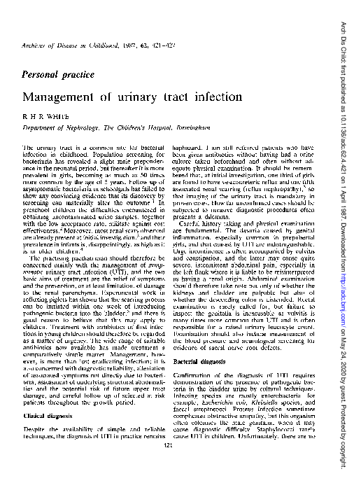 (PDF) Management of urinary tract infection | Leonardo Federico ...