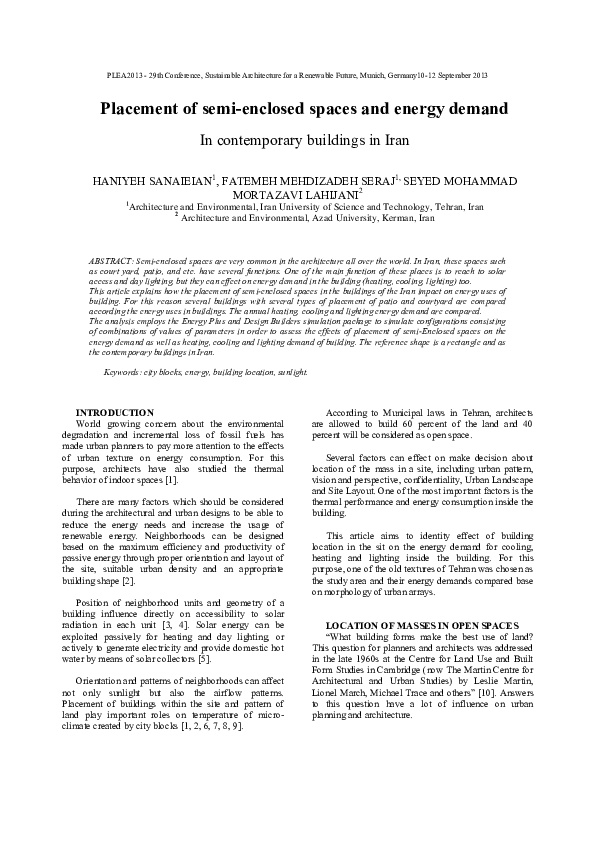 (PDF) Placement of semi-enclosed spaces and energy demand