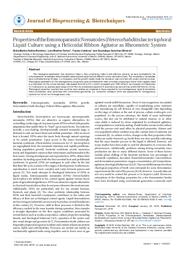 (PDF) Properties of the Entomoparasitic Nematodes (Heterorhabditis ...