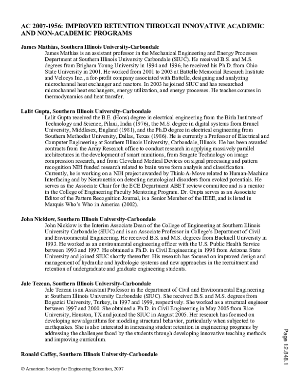 (PDF) Improved Retention Through Innovative Academic And Non Academic ...