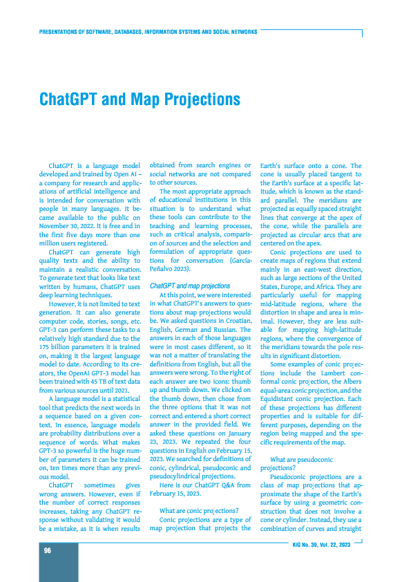 (PDF) ChatGPT and map projections / ChatGPT i kartografske projekcije