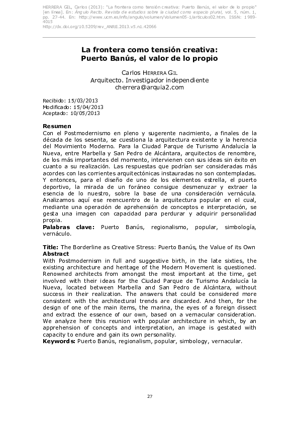 (PDF) La frontera como tensión creativa: Puerto Banús, el valor de lo propio | carlos gil ...