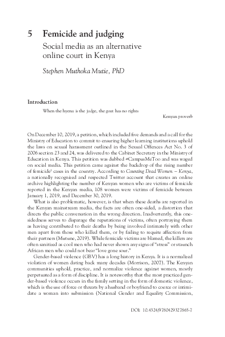 (PDF) Femicide and judging