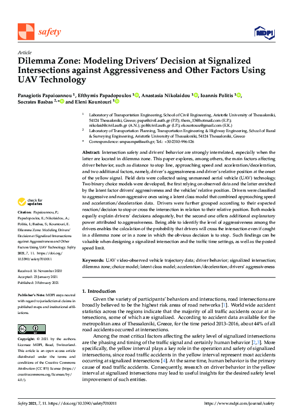 (PDF) Dilemma Zone: Modeling Drivers’ Decision at Signalized ...