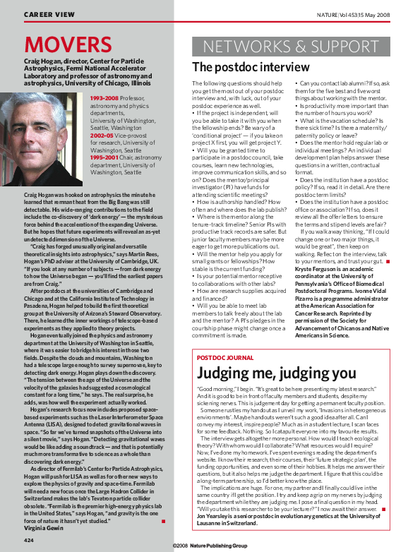 (PDF) The postdoc interview
