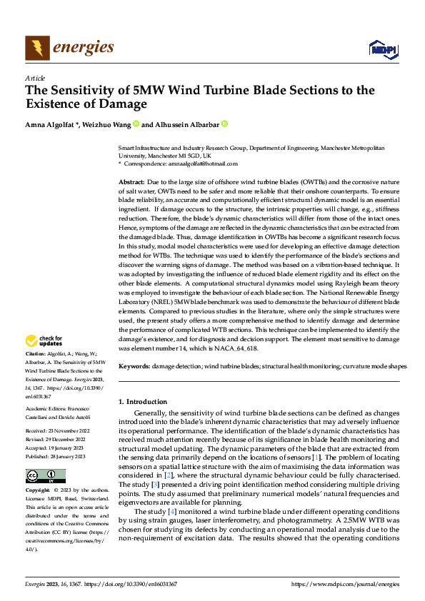 (PDF) The Sensitivity of 5MW Wind Turbine Blade Sections to the ...