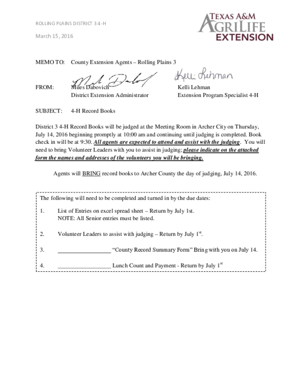 (PDF) MEMO TO: County Extension Agents - Rolling Plains 3 | Kelli ...