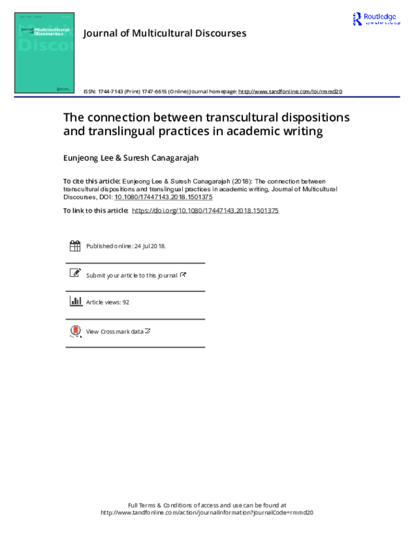 (PDF) The connection between transcultural dispositions and ...