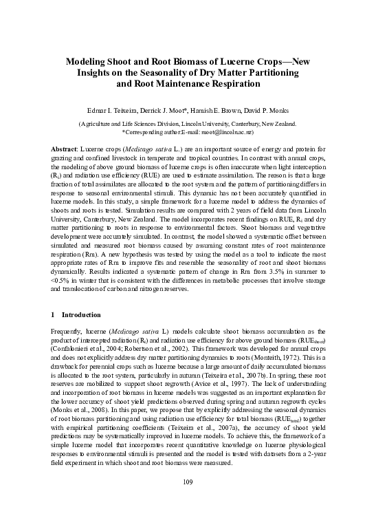 (PDF) Modeling Shoot and Root Biomass of Lucerne Crops—New Insights on ...