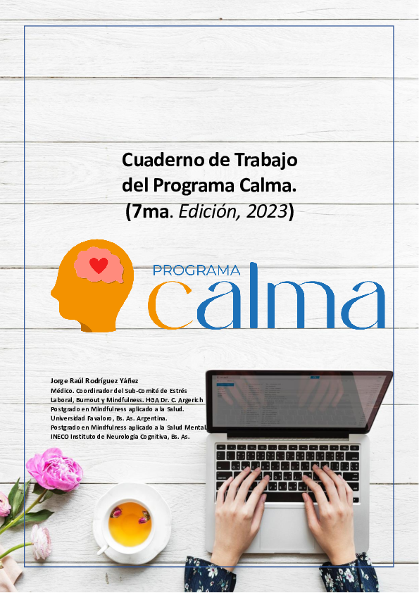 (PDF) Cuaderno de Trabajo del Programa Calma. (7ma. Edición, 2023)
