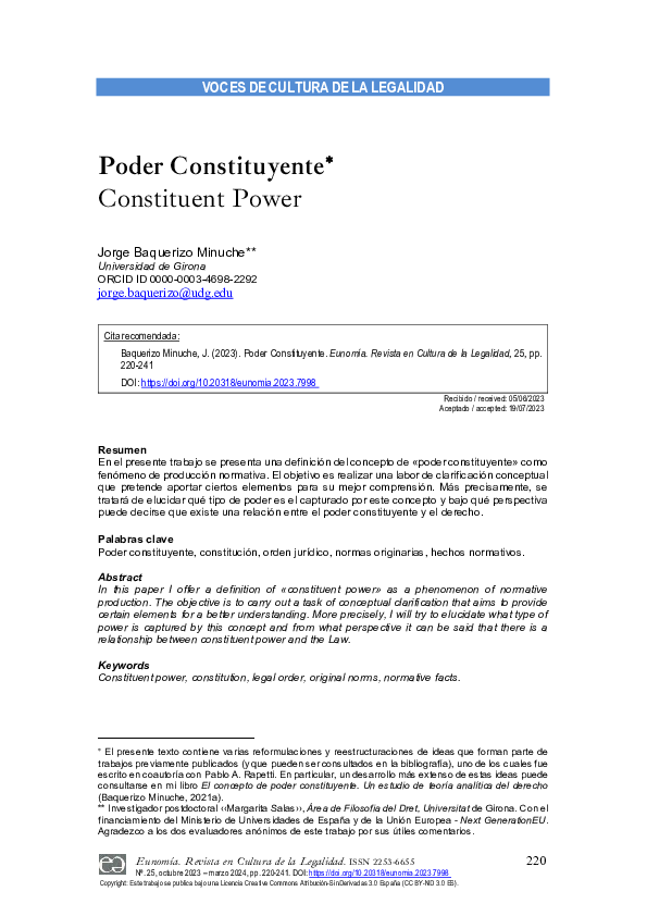 (PDF) «Poder Constituyente» (voz)