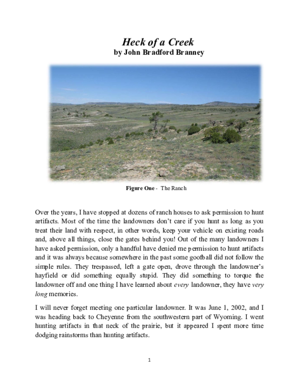 (PDF) Heck of a Creek, a Prehistoric Artifact Adventure