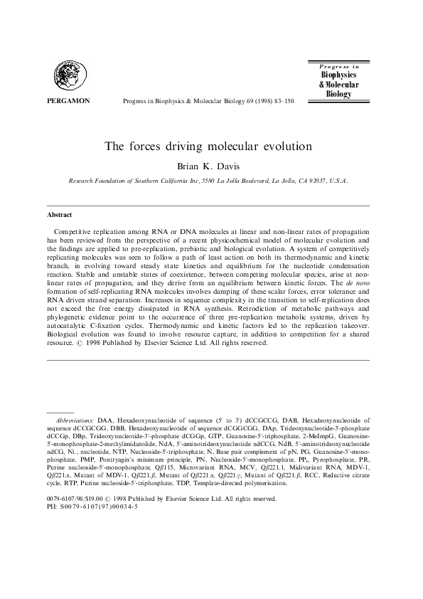 (PDF) The forces driving molecular evolution