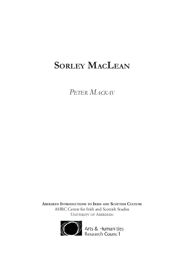 (PDF) Sorley MacLean